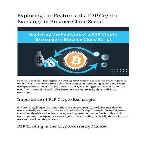 Exploring the Features of a P2P Crypto Exchange in Binance Clone Script | PDF