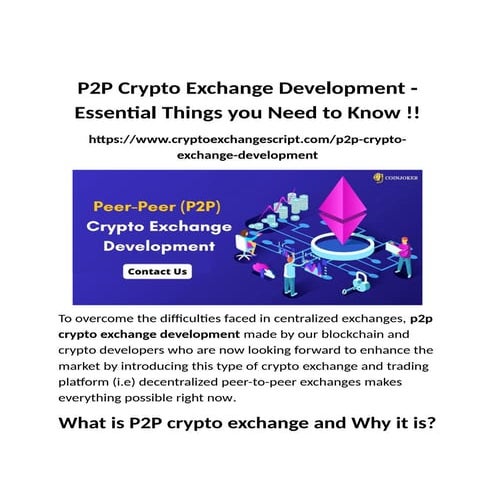 P2P Crypto Exchange Script Development - Coinjoker | PDF