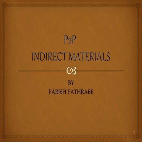 P2 p indirect materials strategy | PPTX