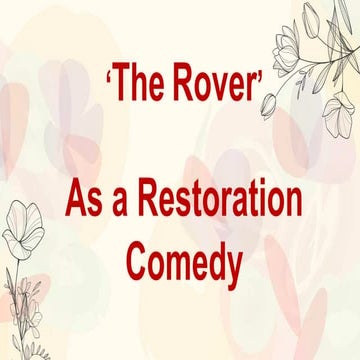 The Rover As a Restoration Comedy | PPTX