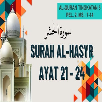 TAJUK SLIDE TINGKATAN 5 AL-HASYR AYAT 21-24 | PDF