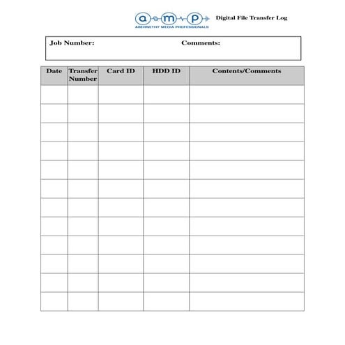 AMP: P2 Log and Transfer form | PDF | Data Storage and Warehousing ...
