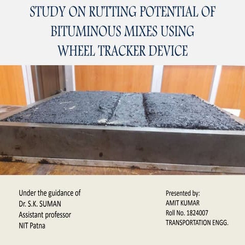 Rutting in pavement + waste plastic | PPTX