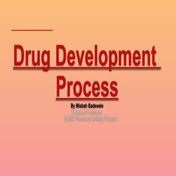 Drug Development Process-Pharmacy Course work | PPTX