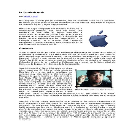 La historia de apple | DOCX