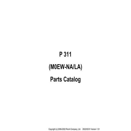 Impresora Ricoh P311 Partes Catalogo.pdf