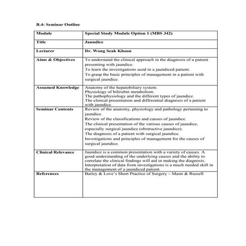3A surgery seminar outline | PDF