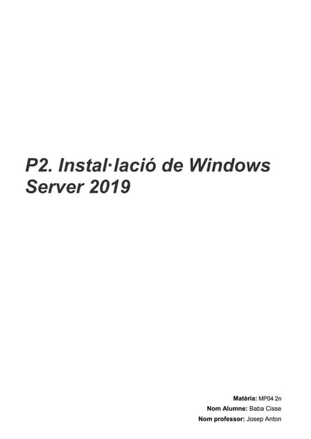 Instal·lació de Windows Server 2019 | PDF