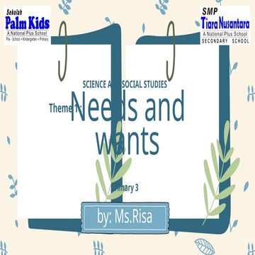 Needs and wants for Primary 3 Science and social studies | PPTX