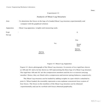 LAB REPORT SHEAR FORCE IN A BEAM | PDF