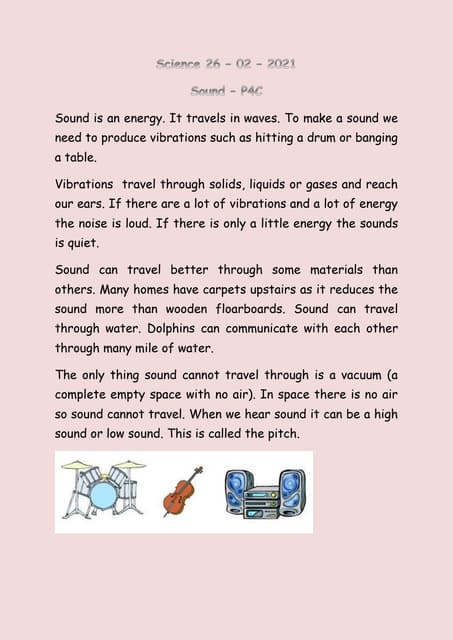 5th grade chapter 14 section 2 - what is sound energy | PPT | Physics ...