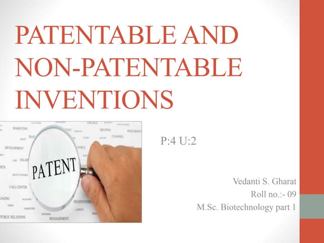 Patentable and Non Patentable inventions.pptx