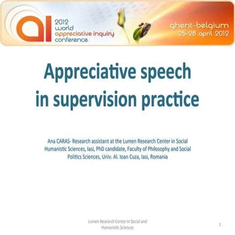 Appreciative Speech in Supervision Practices | PDF