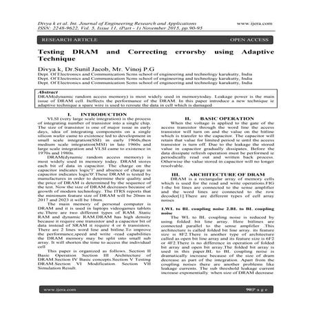 Testing Dram And Correcting Errorsby Using Adaptive Technique Pdf