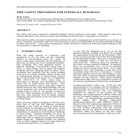 FIRE SAFETY PROVISIONS FOR SUPERTALL BUILDINGS | PDF