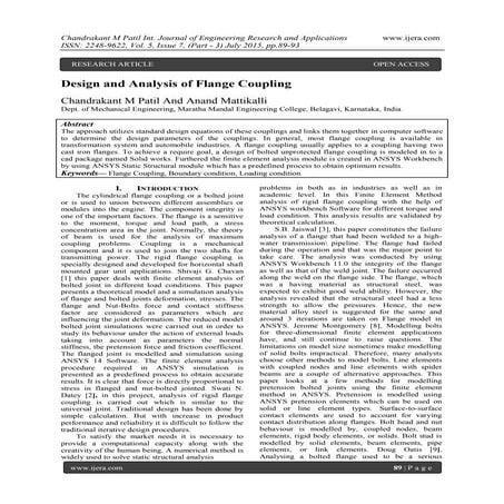 Design and Analysis of Flange Coupling | PDF