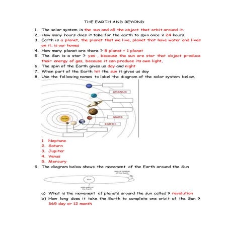 P5 c science review the earth and beyond | PDF