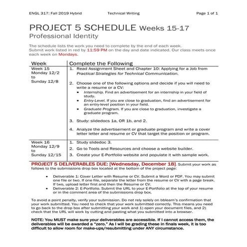 P5 schedule | PDF