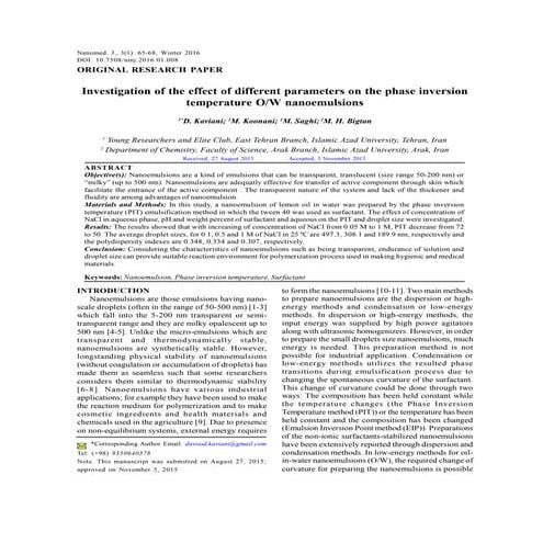 Phase inversion of the Pickering emulsions | PPTX