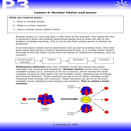P6 nuclear-power-and-fission | PDF | Chemistry | Science