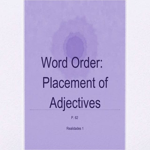 Adjective Placement | PPT