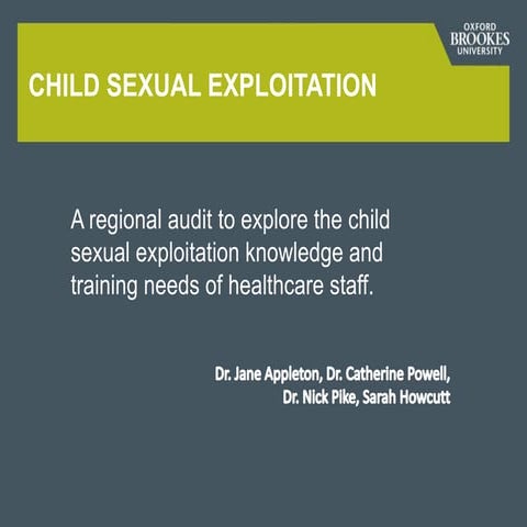 Child Sexual Exploitation | PPT
