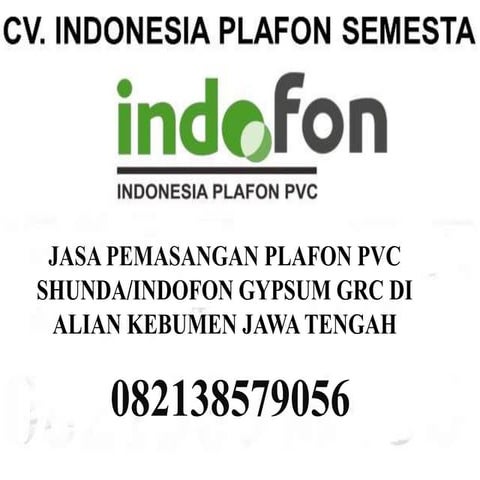 JASA PEMASANGAN PLAFON PVC SUNDA/ INDOFON GYPSUM GRC DI ALIAN KEBUMEN ...