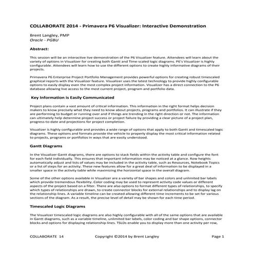 P6 visualizer interactive demonstration wp | PDF