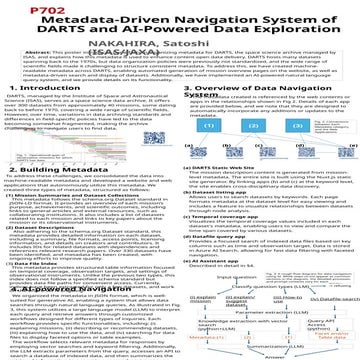 Metadata-Driven Navigation System of DARTS and AI-Powered Data Exploration | PDF