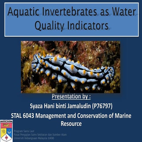 Aquatic Invertebrate as Indicator for Water Quality | PPTX