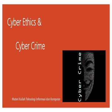 Cyber ethics & Cyber crime | PPTX