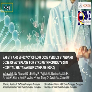 Safety and Efficacy of Low Dose versus Standard Dose of Alteplase for ...