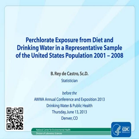 Perchlorate Exposure from Diet and Drinking Water in a Representative ...