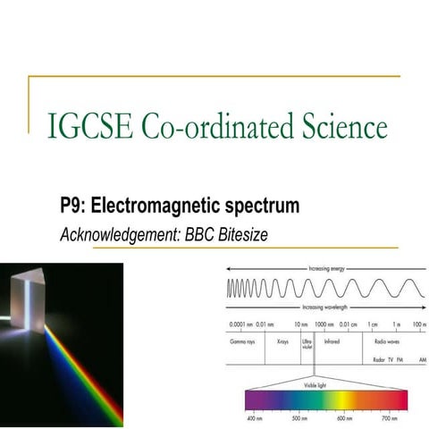P9 Electromagnetic spectrum IGCSE understand | PPT