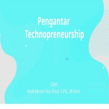 P9 Pengantar Technopreneurship - Materi Perkuliahan | PPTX