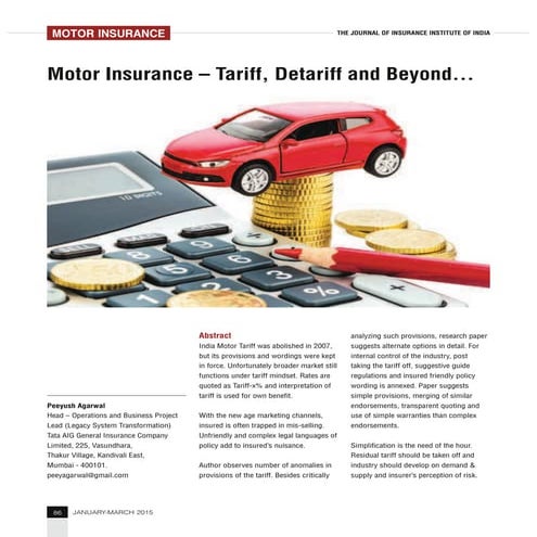 Indian Insurance industry, motor tariffs | PDF