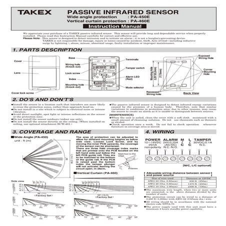 Takex PA-450E Instruction Manual | PDF