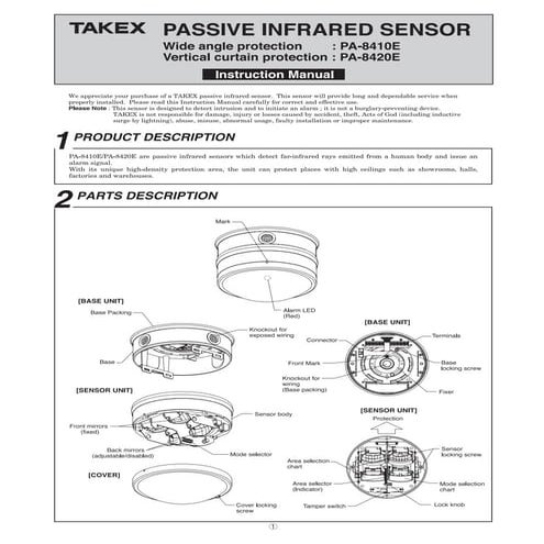 Takex PA-8420E Instruction Manual | PDF
