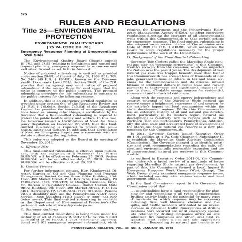 New PA Rule Adopted for Emergency Response Planning at Unconventional ...