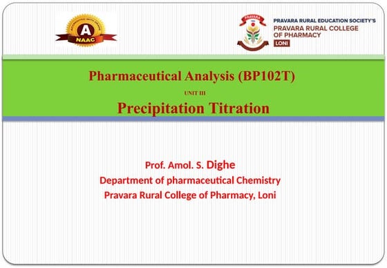 Precepitation titration mohrs method | PDF | Chemistry | Science