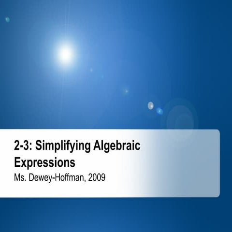 Pa2 3 Simplifying Algebraic Expressions | PPT | Programming Languages ...