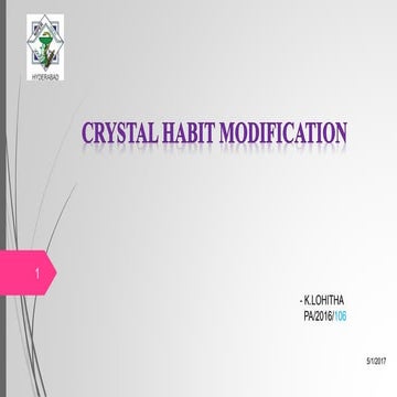 Crystal habit modification | PPTX