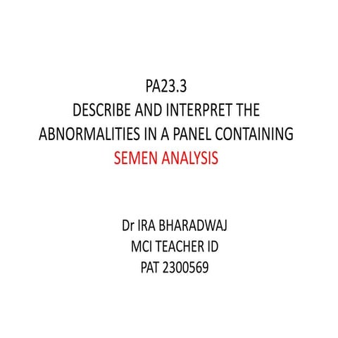 Sperm Test Semen Analysis Report A Patients Guie Pdf
