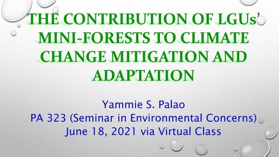 Ra 9729 Climate Change Act of 2009 | PPT | Environment | Science