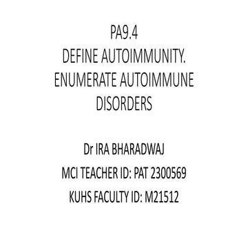 Mechanisms of autoimmunity | PPTX