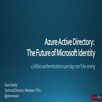 CIS 2014: Azure Active Directory (Sean Deuby) | PPTX
