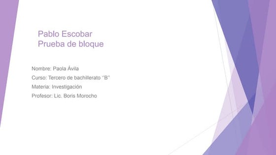 Biografia de pablo escobar | PPT