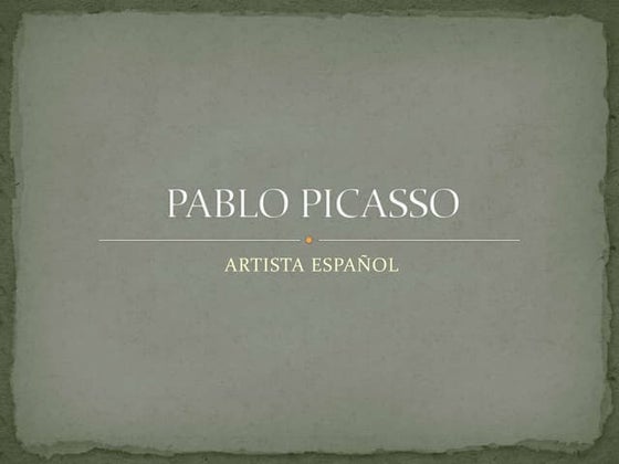 Pablo Ruiz Picasso- Power Point (Español) 1º Primaria | PPT