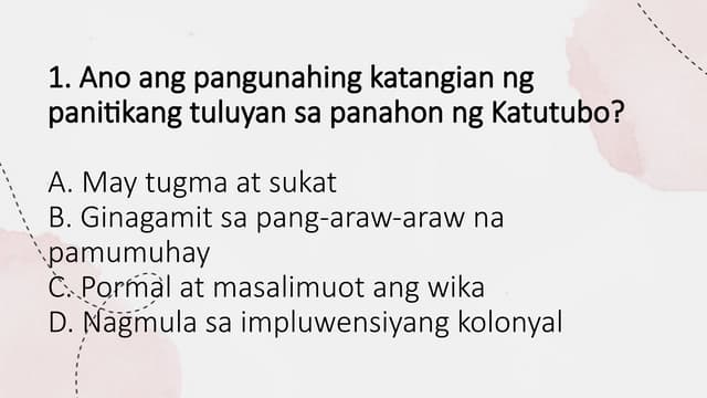 Pang abay na ingklitik, kondisyonal at kusatibo (DISCUSSION) | PPTX