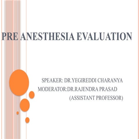 Preoperative assesment and premedication | PPTX